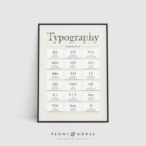 The Anatomy of Typography Poster Font Design Typography - Etsy Australia