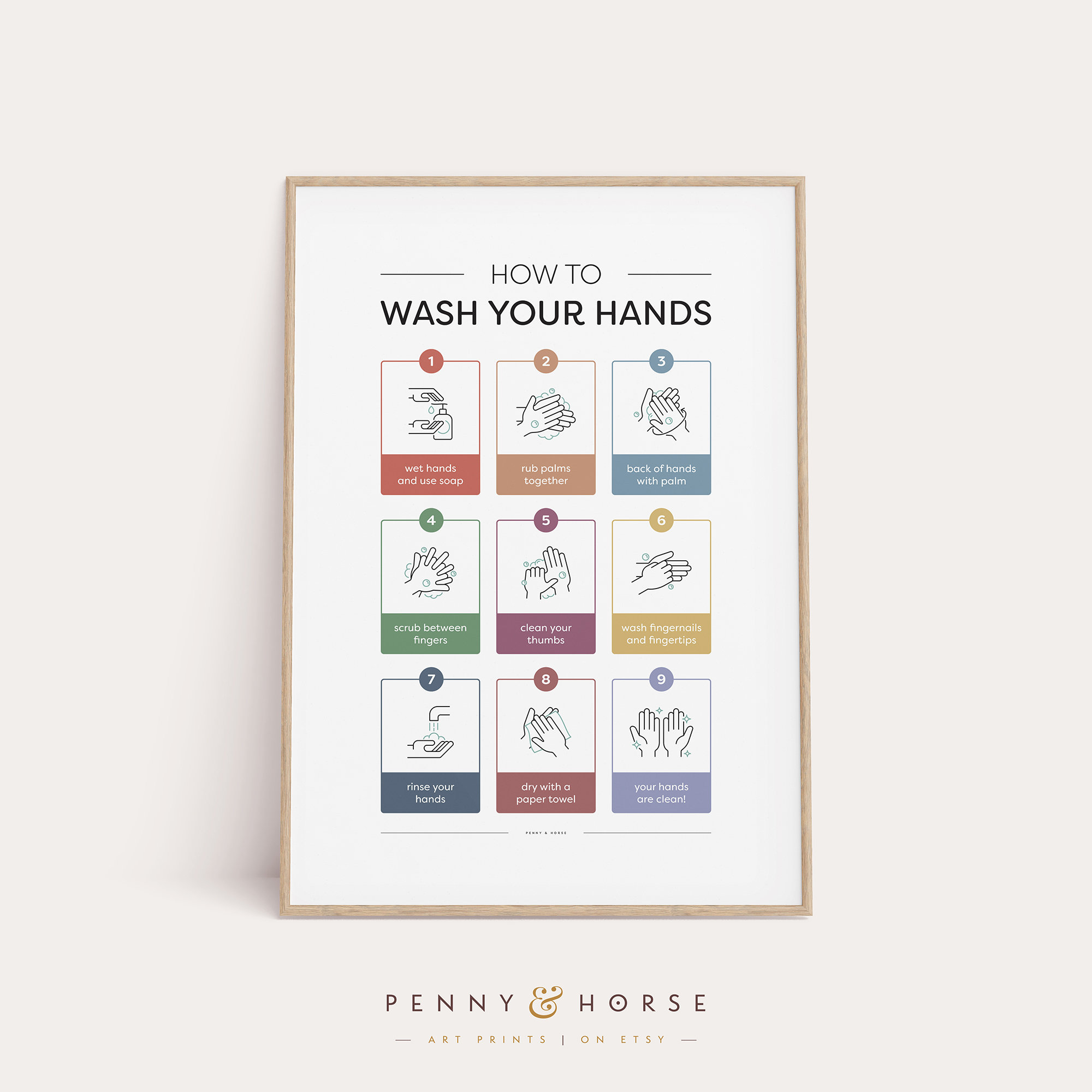Wash Your Hands Kids Printable Sign, Bathroom Sign, Restroom Poster ...