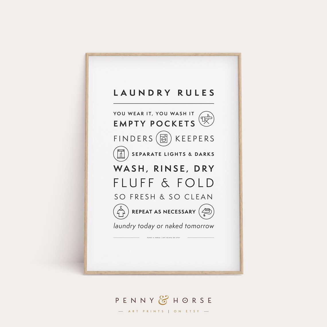 Laundry Rules Printable Art Digital Download Laundry Wall - Etsy
