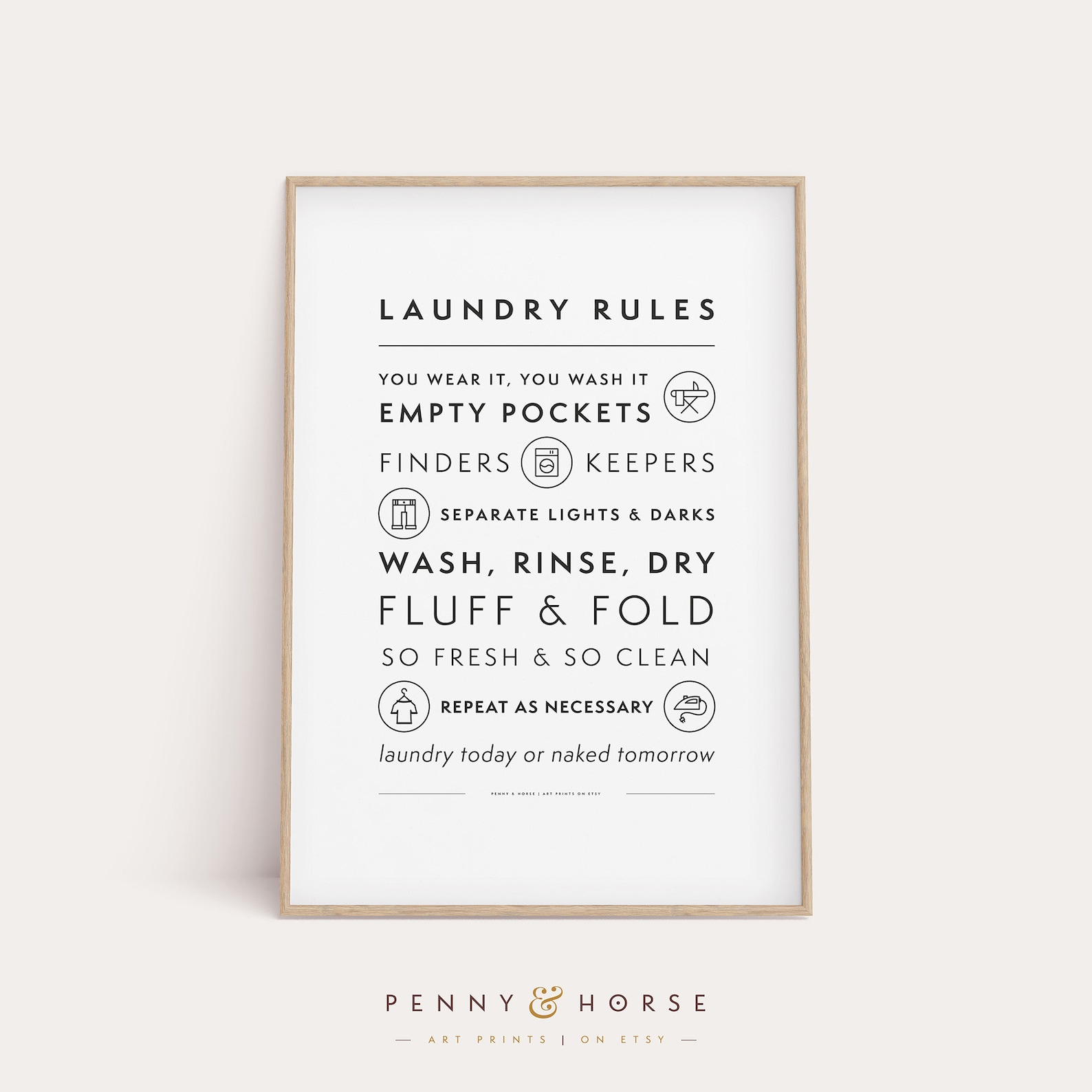 Laundry Rules Printable Art Digital Download Laundry Wall - Etsy