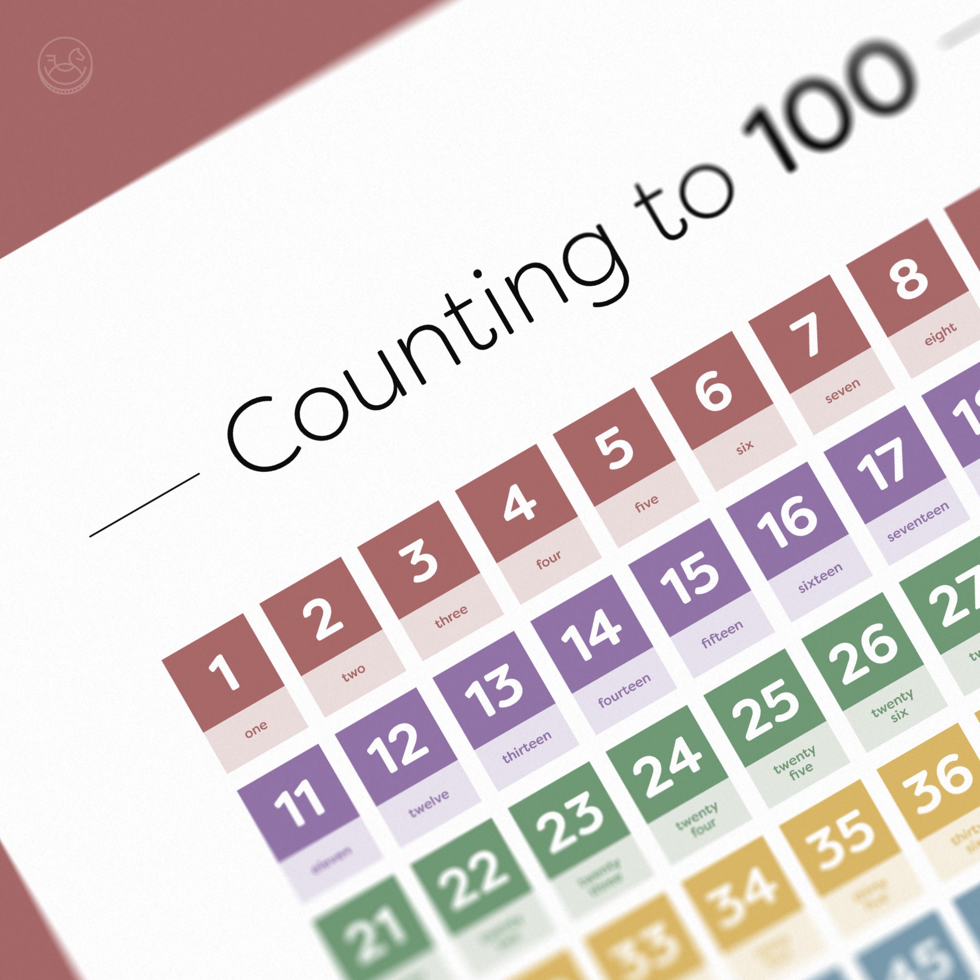 Count to 100 Kids Educational Art Learn to Count Numbers - Etsy