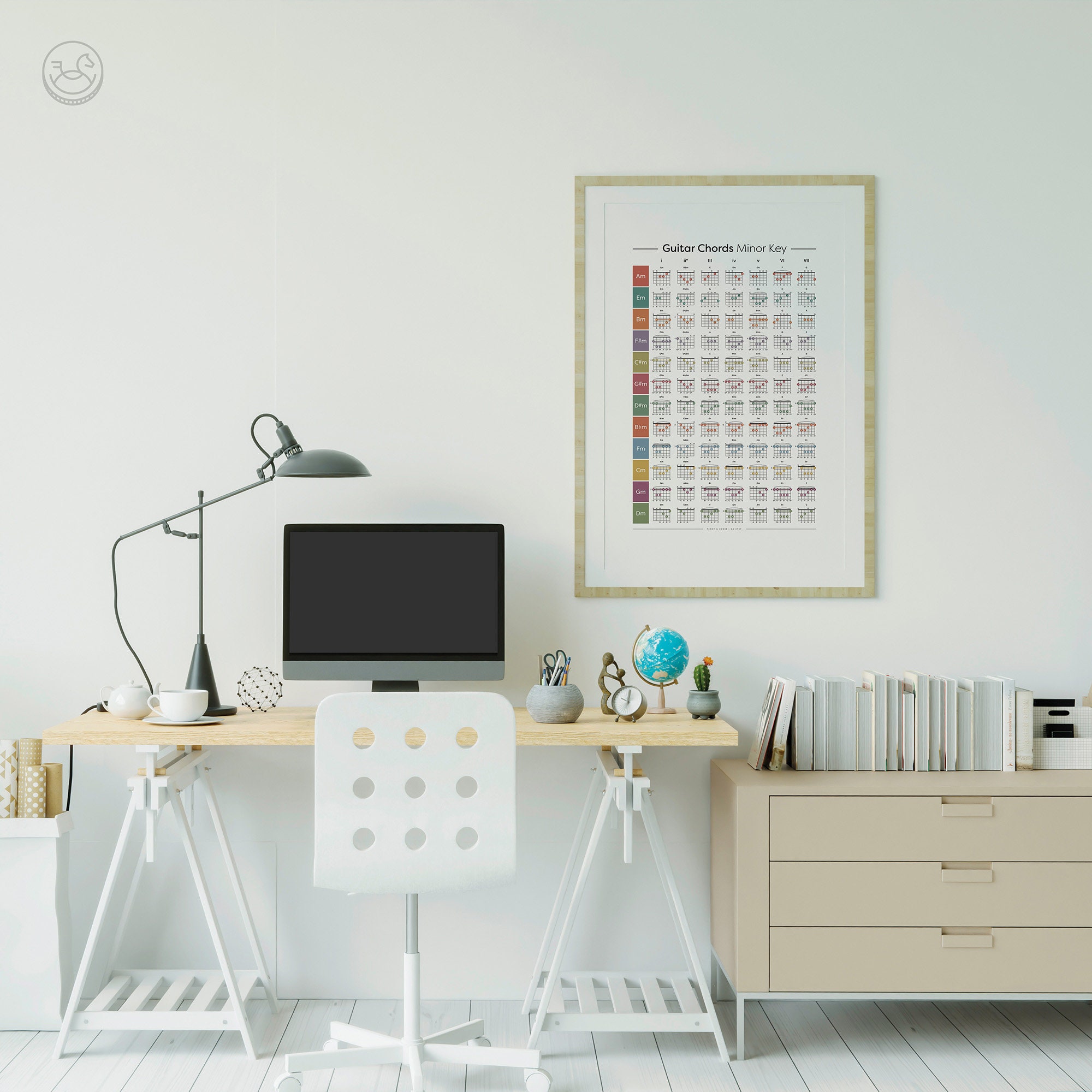 Guitar Song Key Chord Chart Major/minor Key Chord Structure | Etsy