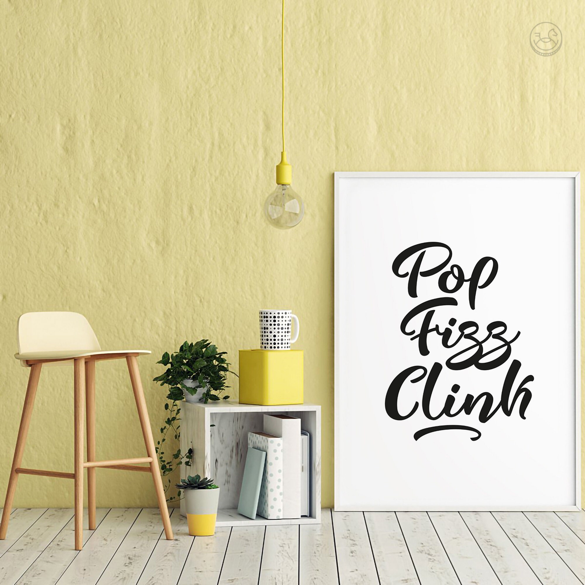 Pop Fizz Clink Wall Art Printable Wall Decor Kitchen Decor | Etsy