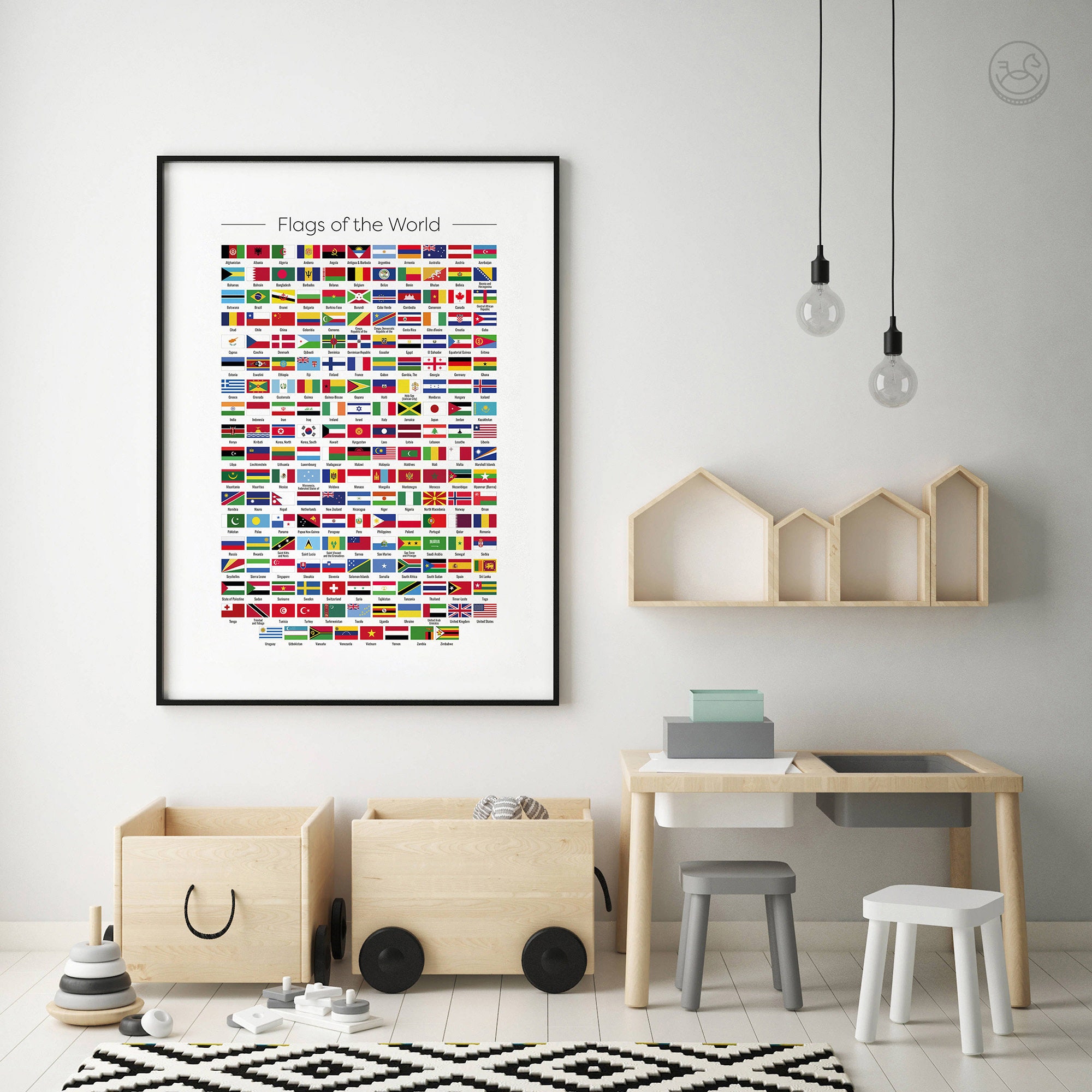Flags of the World Art Print, Educational Wall Art, Classroom World ...