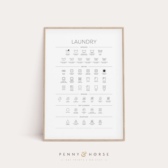 Laundry Room Symbols Guide Printable Minimal Wall Art | Etsy Australia