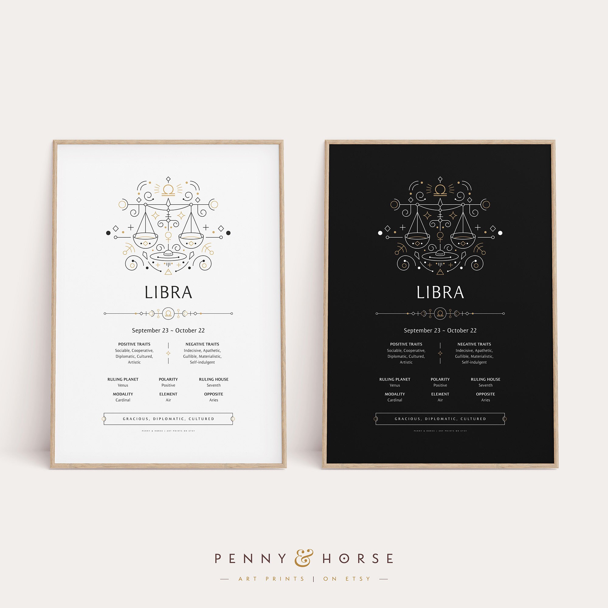 Libra Ornate Zodiac Print Zodiac Gift Libra Printable | Etsy