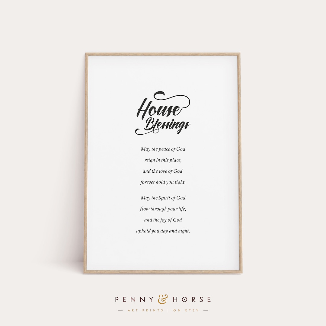 House Blessings Printable Art, Home Blessing Print, Peace Spirit Poem ...