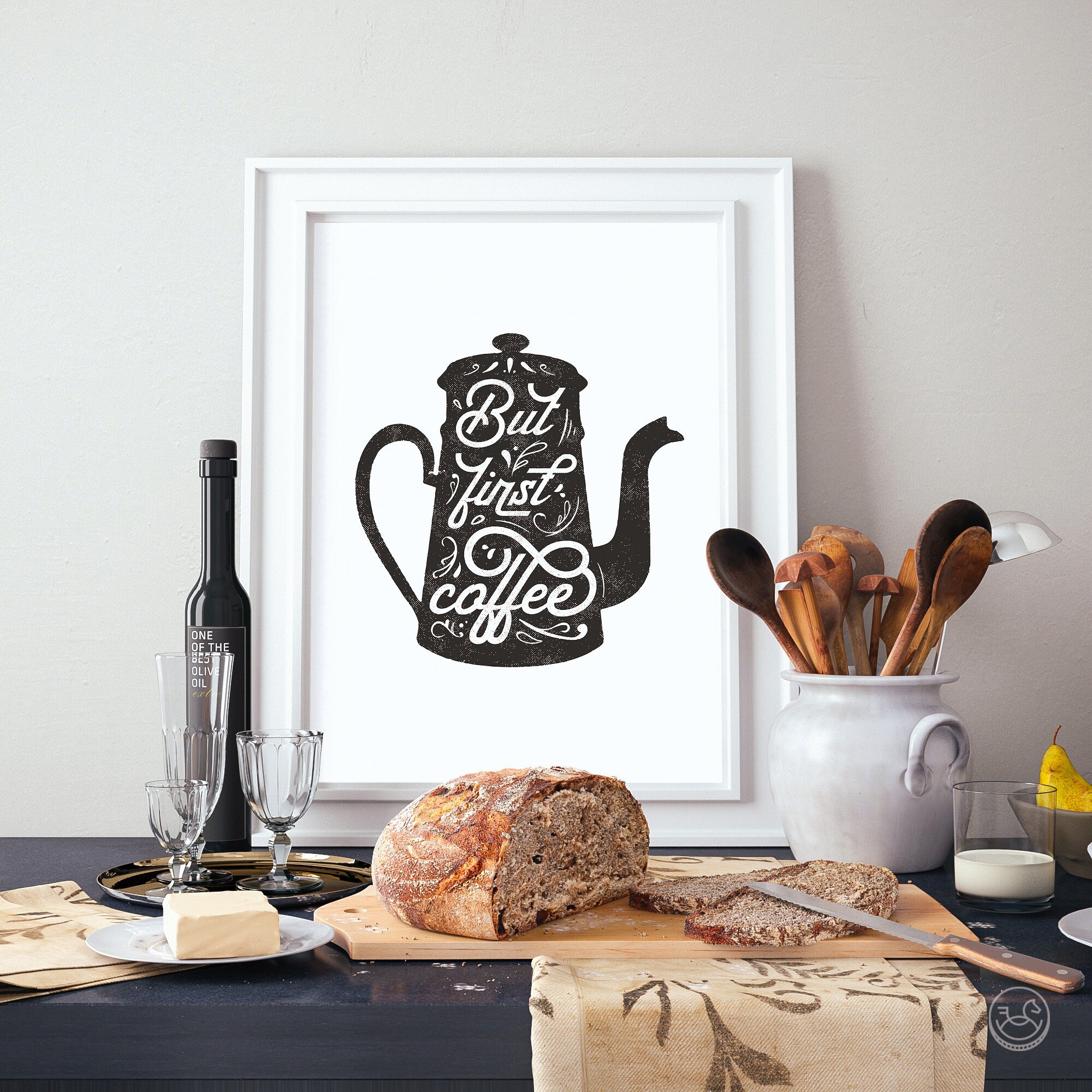 Kitchen Printable Art but First Coffee Print Coffee Art - Etsy