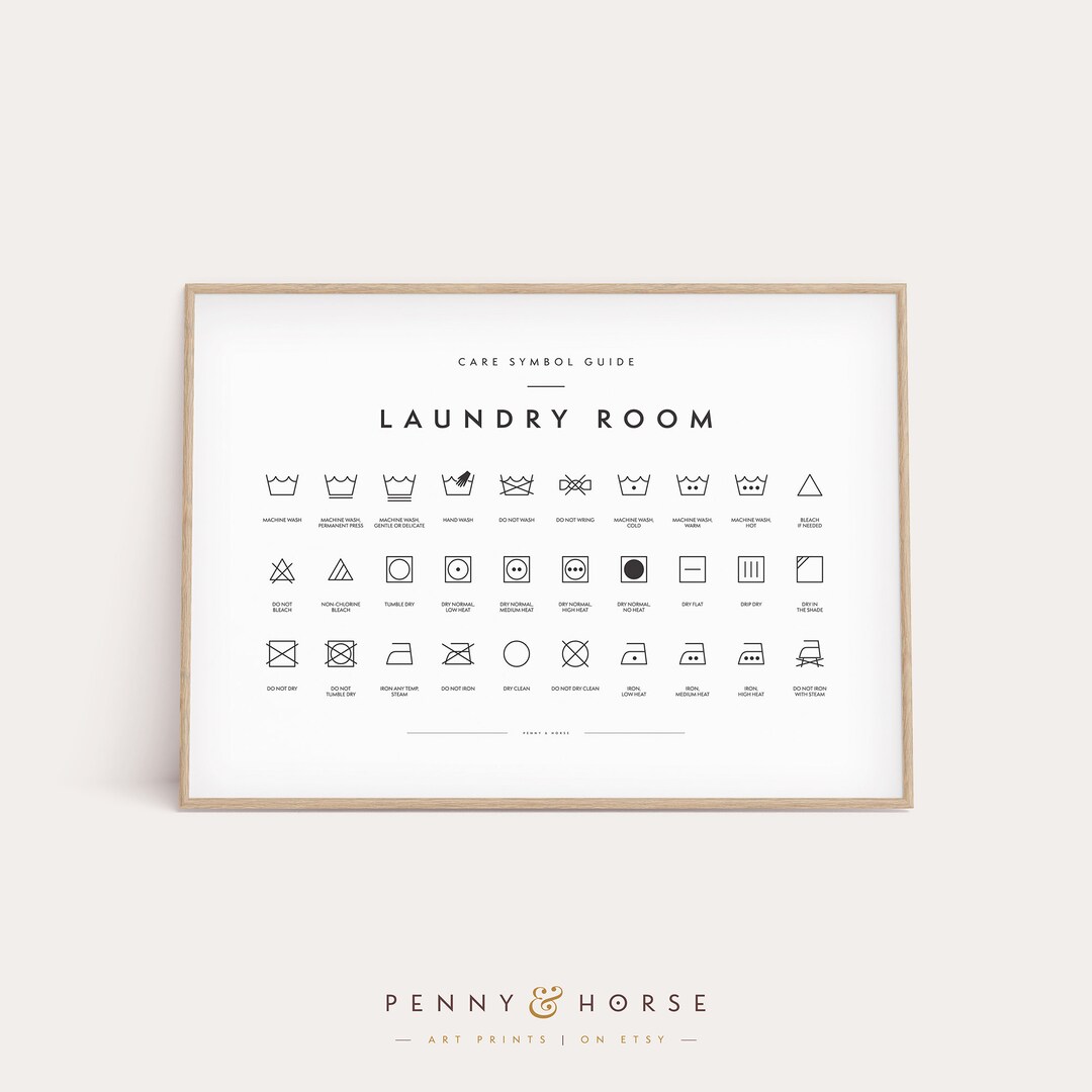 Laundry Room Symbols Print, Printable Art, Laundry Wall Decor, Laundry ...