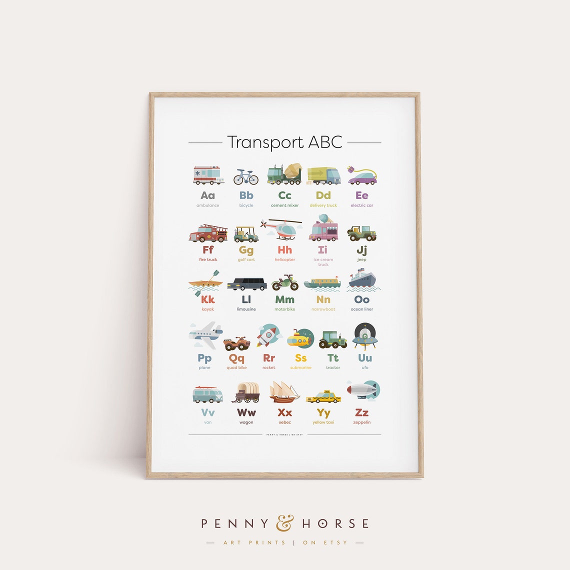 Transport Alphabet Print Vehicle Print Alphabet Wall Art - Etsy
