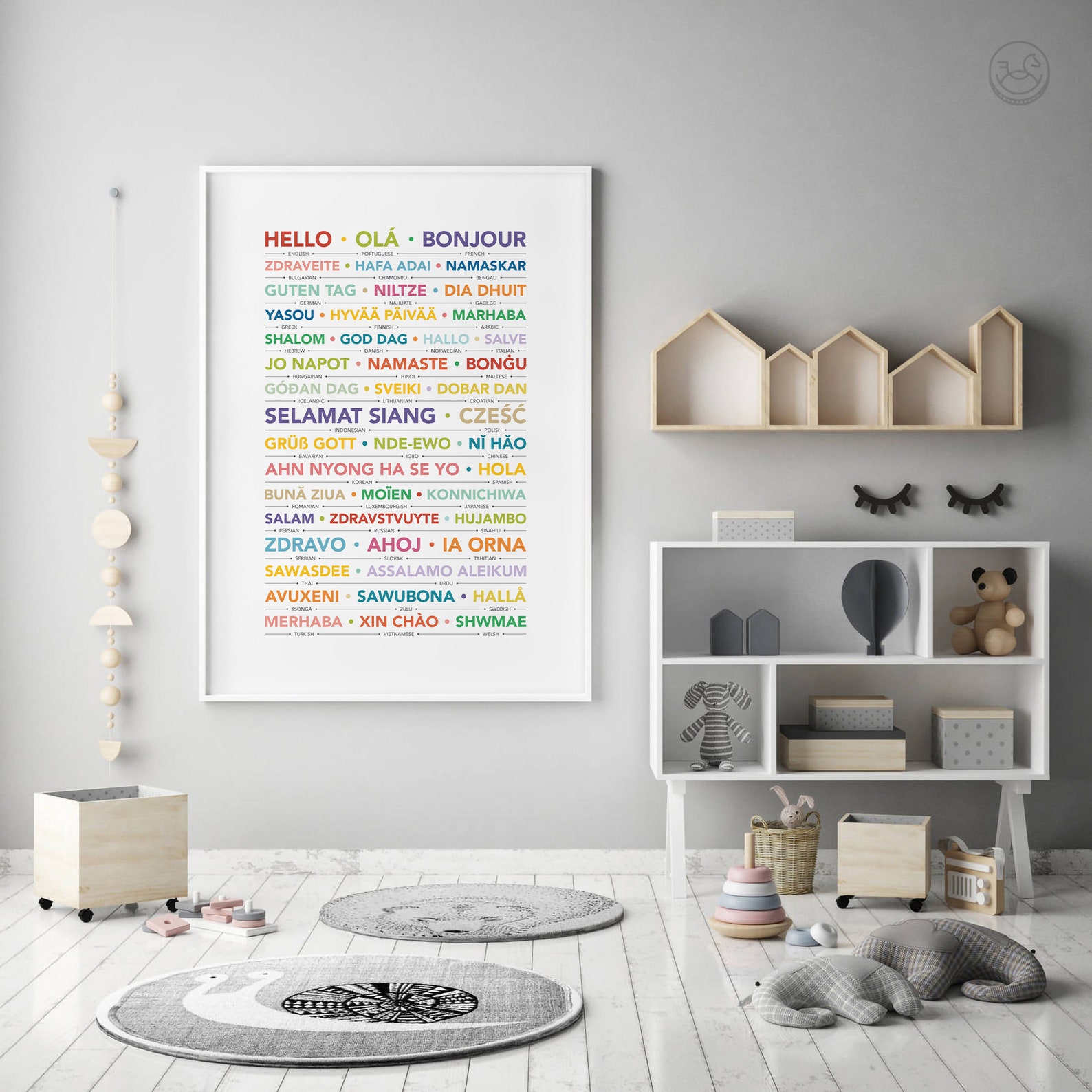 Hello Languages Print Nursery Wall Decor Hello Translations | Etsy