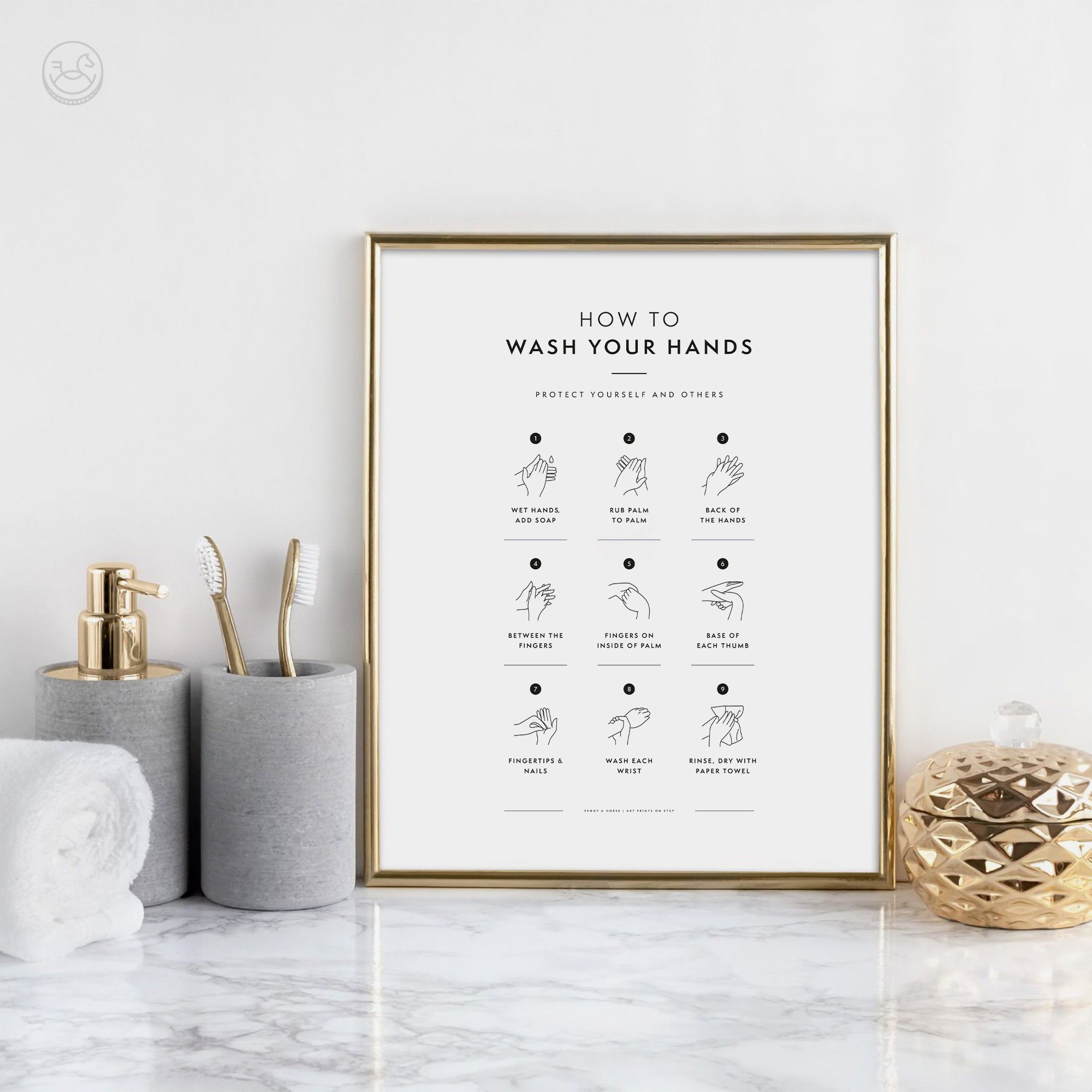 Wash Your Hands Printable Sign Minimal Bathroom Sign - Etsy