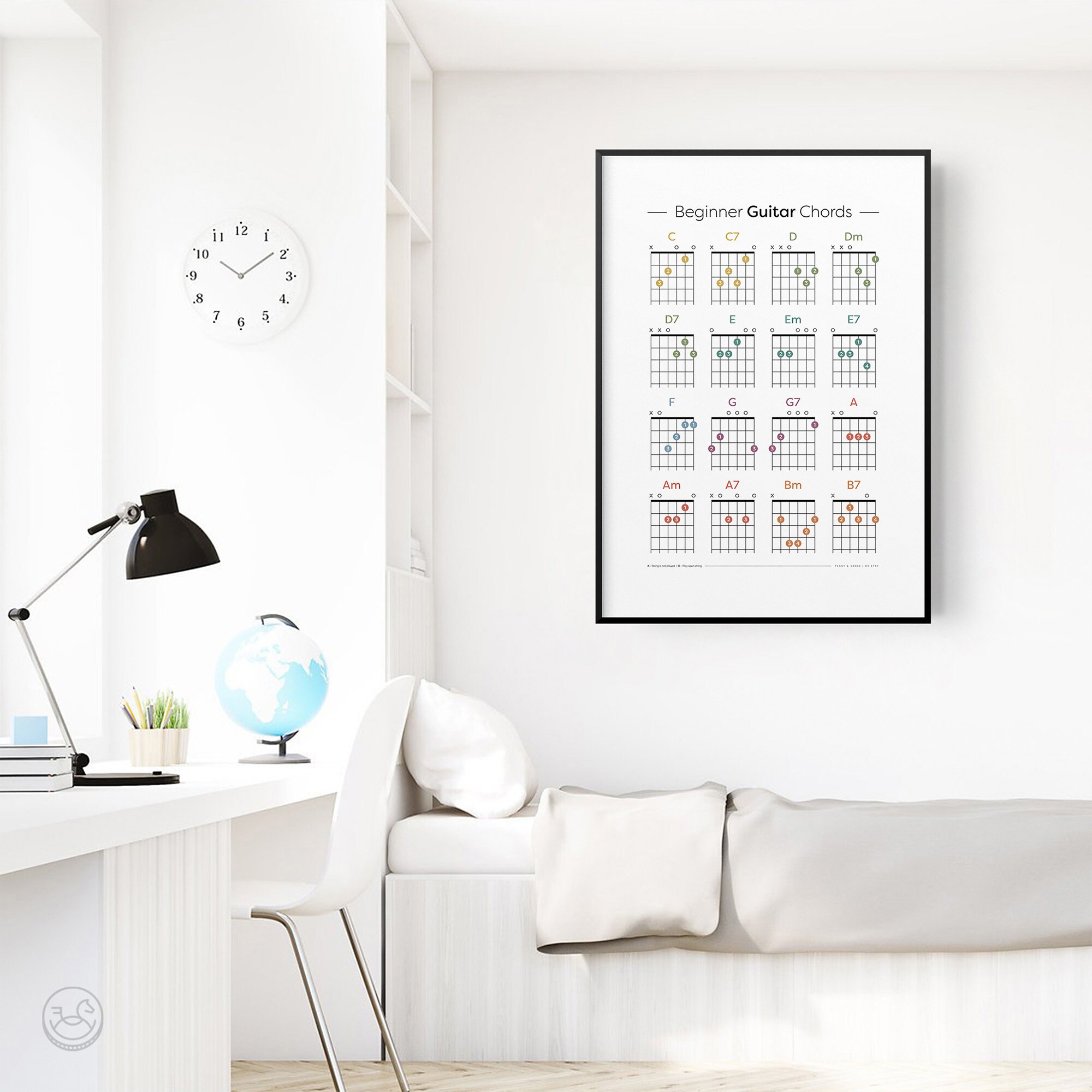 Beginner Guitar Chords Guitar Poster Guitar Chord Print - Etsy UK