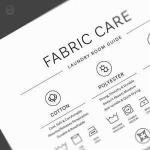 Fabric Care, Laundry Room Symbols Guide, 3 Print Set, Symbols/stains ...