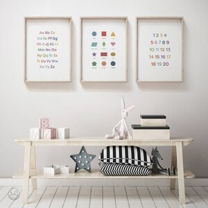 Kids Wall Art, Children's Nursery Art, Set of 3 Prints, Educational ...