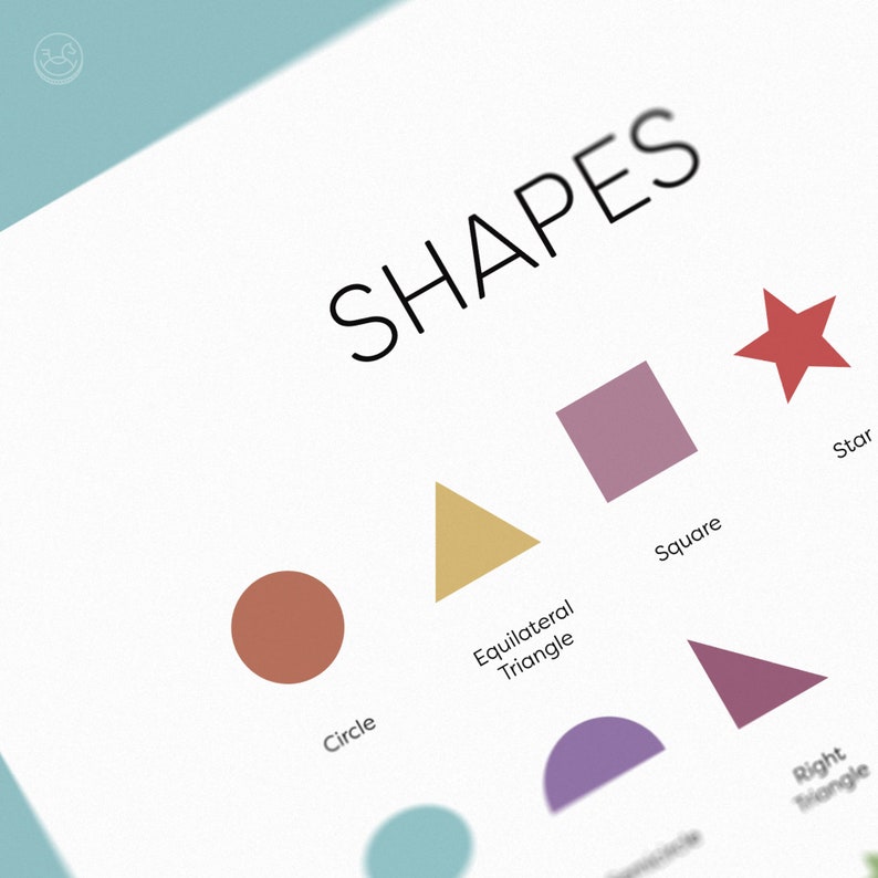 Shapes & Colors Posters Educational Wall Art Set Colorful - Etsy UK
