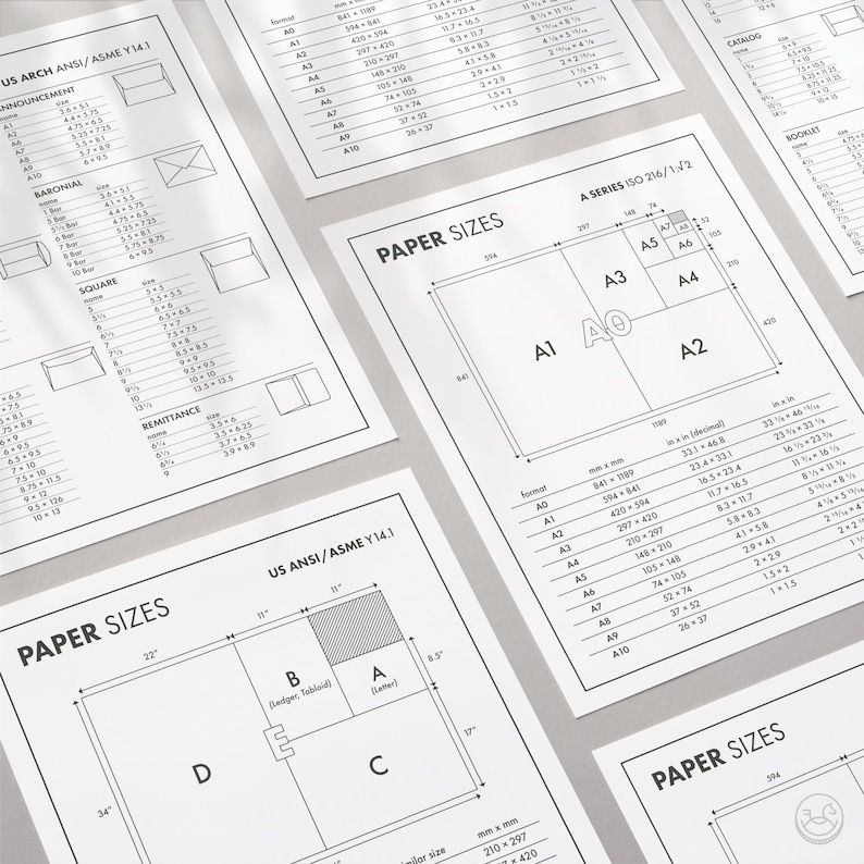 Paper Size Reference Guide: US, Canada, ISO (digital Download) - Etsy