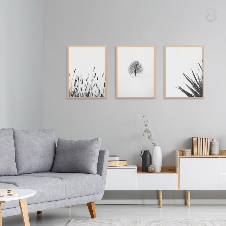 Minimal Nature Print Set, Set of 3 Nature Printable, Modern Wall Art, 3 ...