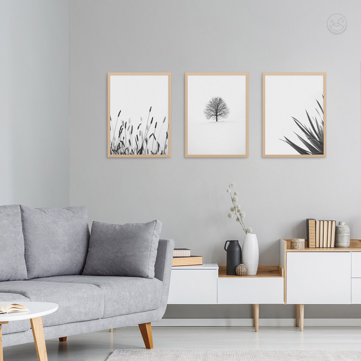 Minimal Nature Print Set Set of 3 Nature Printable Modern | Etsy