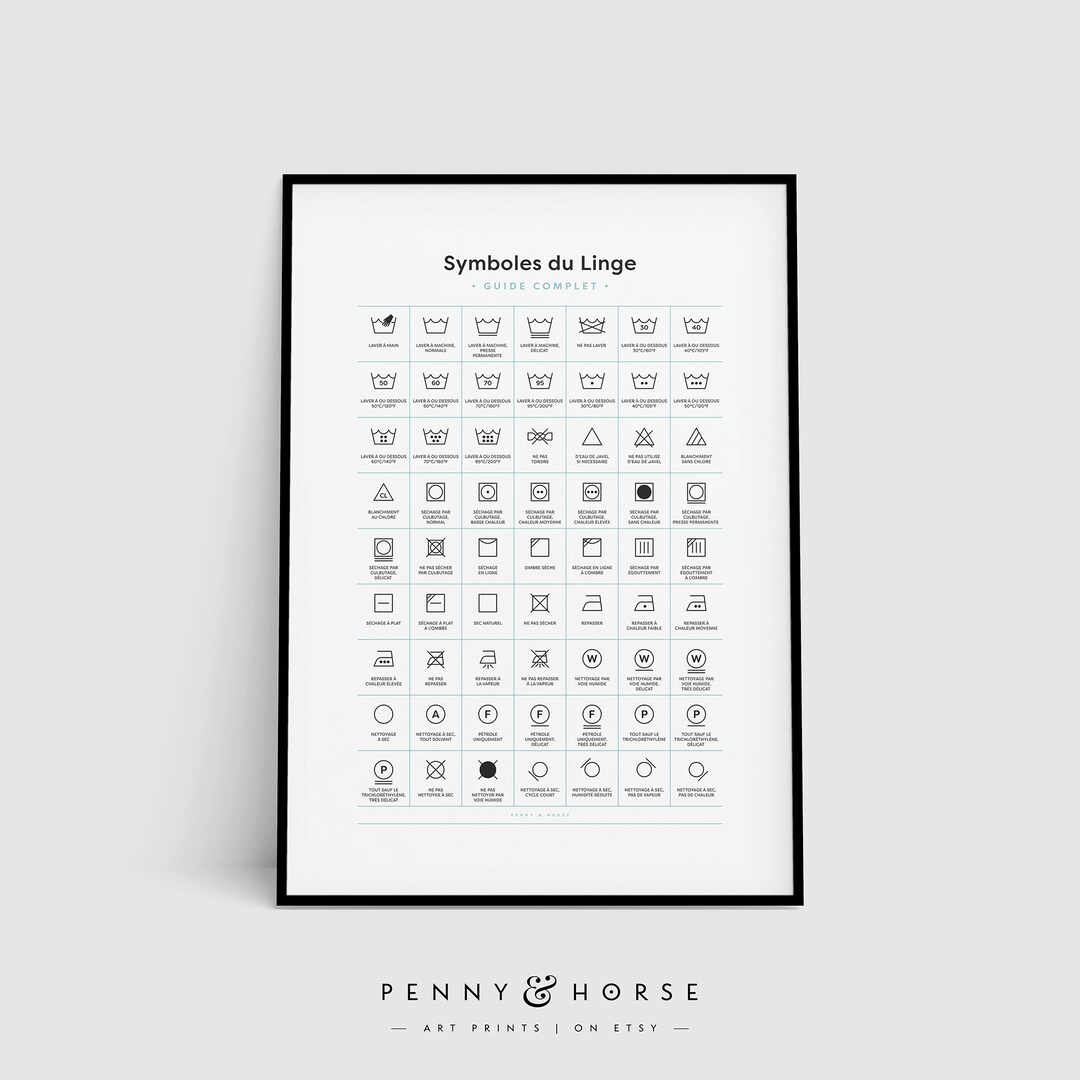 French Laundry Room Complete Symbols Guide, Symboles Du Linge, Guide ...
