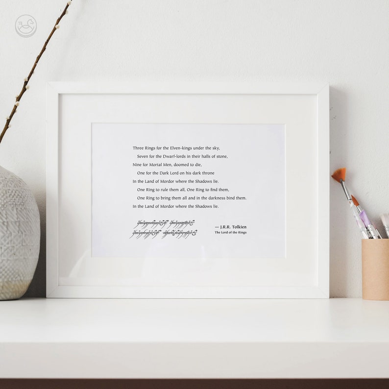 One Ring to Rule Them All Quote Print Lord of the Rings JRR - Etsy UK