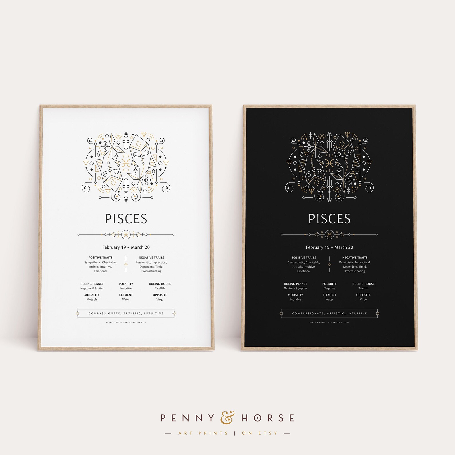Pisces Ornate Zodiac Print Zodiac Gift Pisces Printable - Etsy Australia