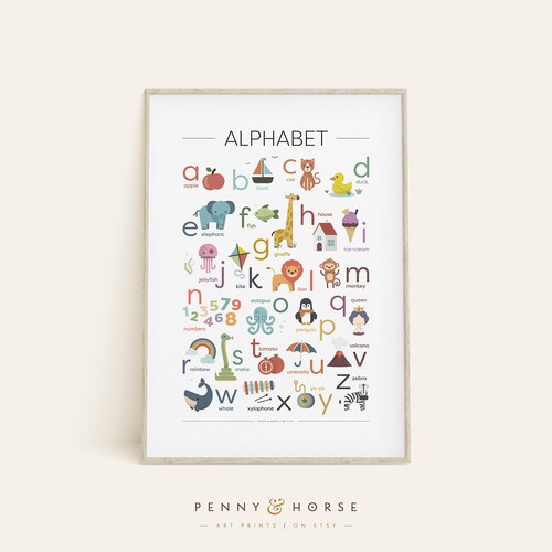Alphabet Print Kids Educational Print Alphabet Wall Art - Etsy
