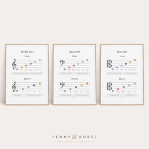 Note Reading Flash Cards Printable Flash Cards to Learn to - Etsy Canada