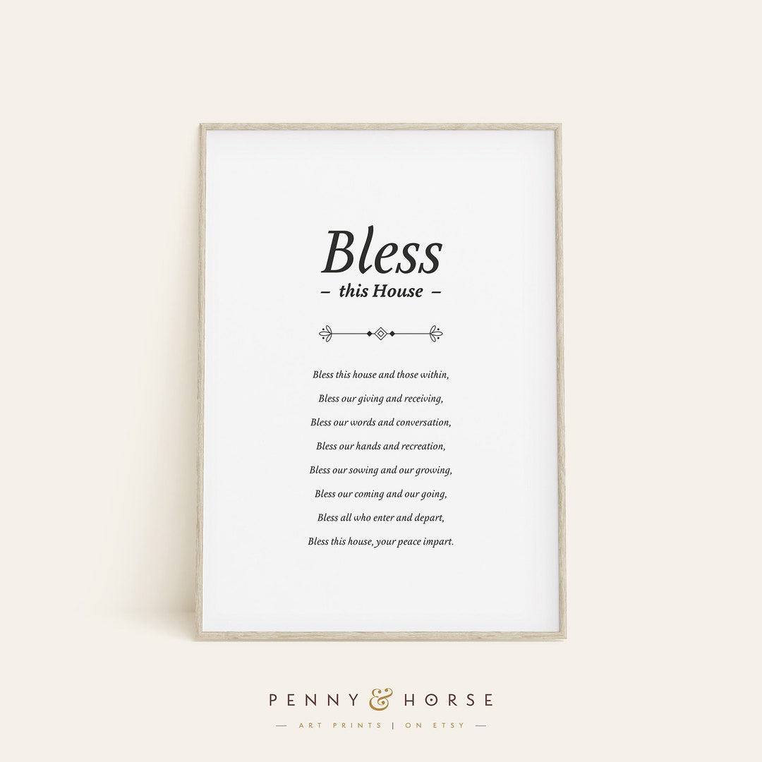 Bless This House Print, Home Blessing Sign, Blessing Poem, Quote Art ...