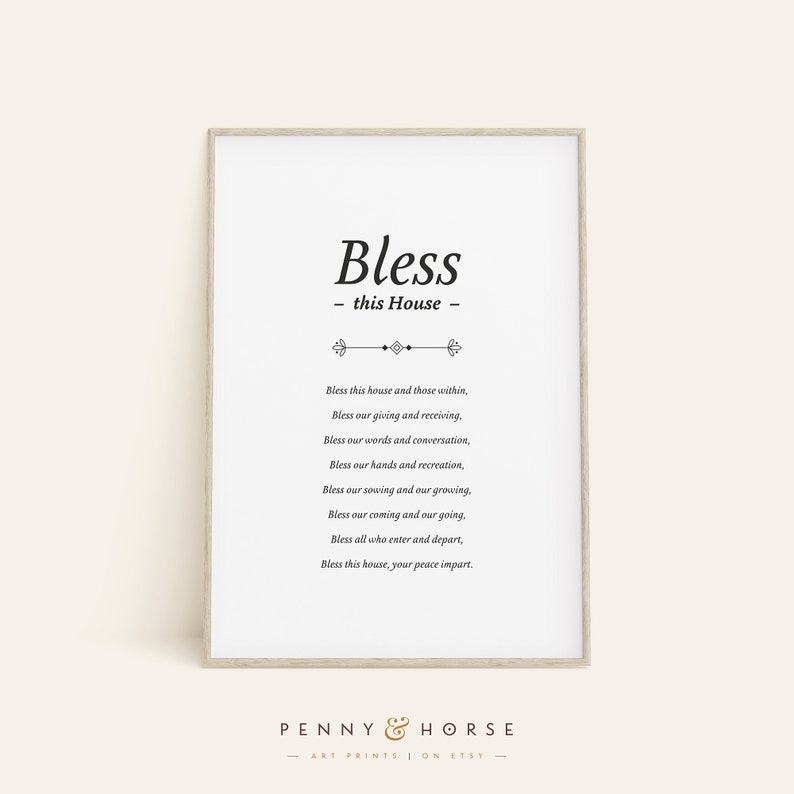 Bless This House Print Home Blessing Sign Blessing Poem | Etsy