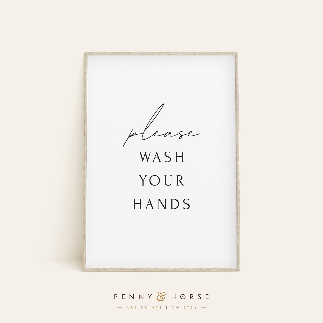 Wash Your Hands, Bathroom Print, Bathroom Decor, Printable Art ...