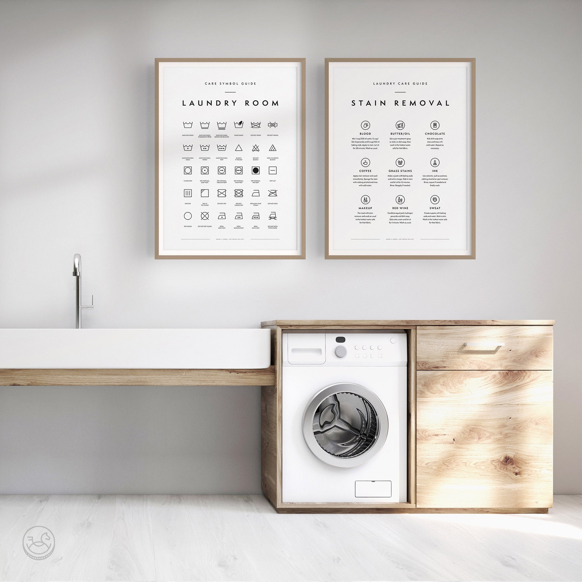 Laundry Room 2 Print Set Printable Art Laundry Wall Decor | Etsy