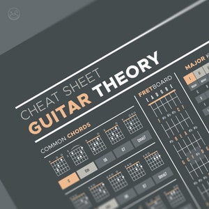 Guitar Music Theory Cheat Sheet, Chords Key Reference, Songwriting ...