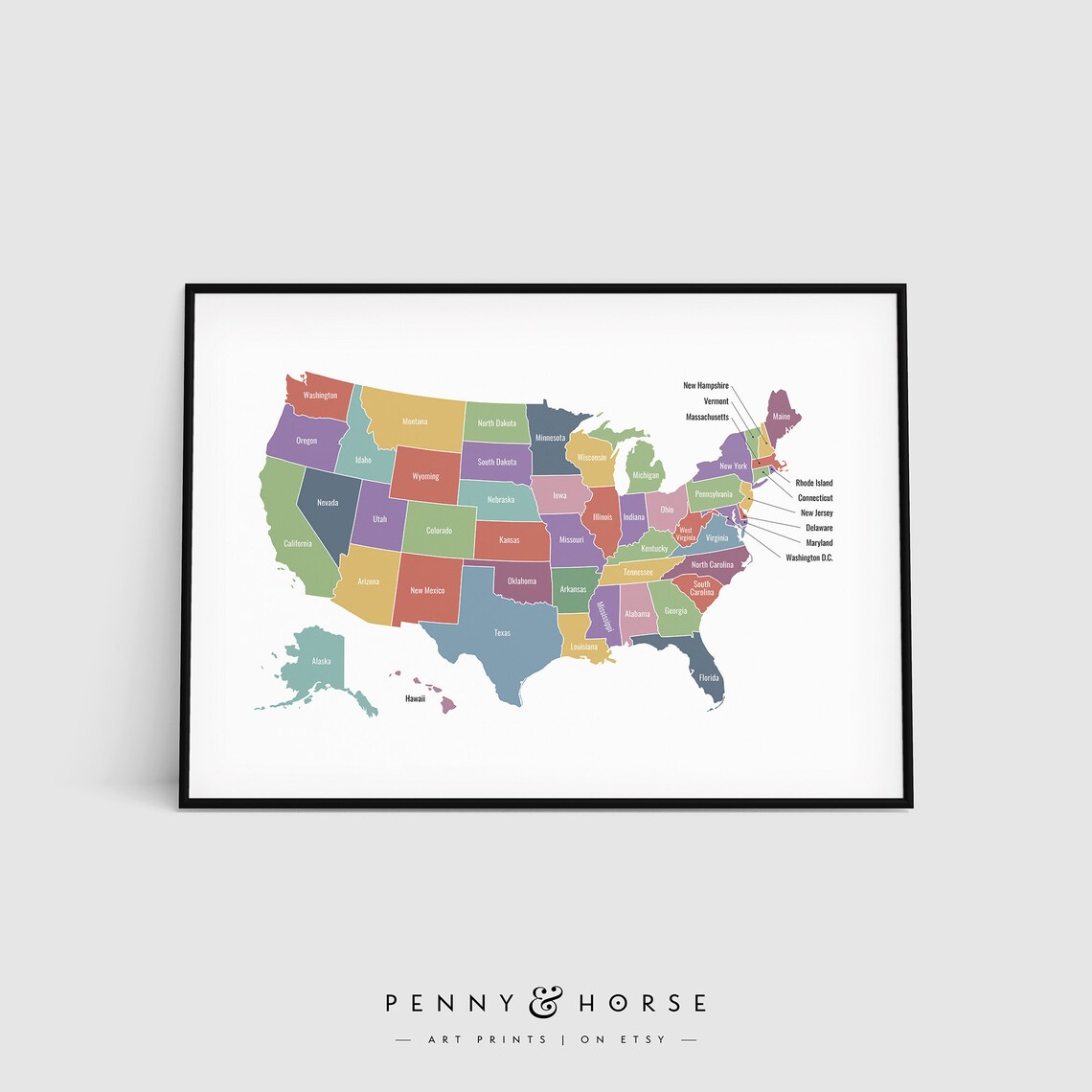 USA States Map Poster Classroom United States America Wall | Etsy