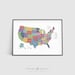 USA States Map Poster, Classroom United States America Wall Art ...