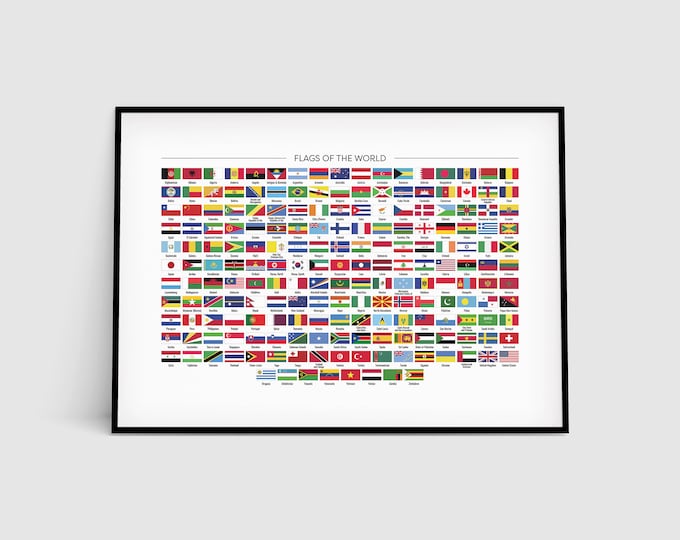 Flags of the World Print Museum-quality Matte Giclée Includes De Facto ...