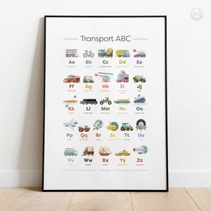 Transport Alphabet Print, Vehicle Print, Alphabet Wall Art, Transport ...