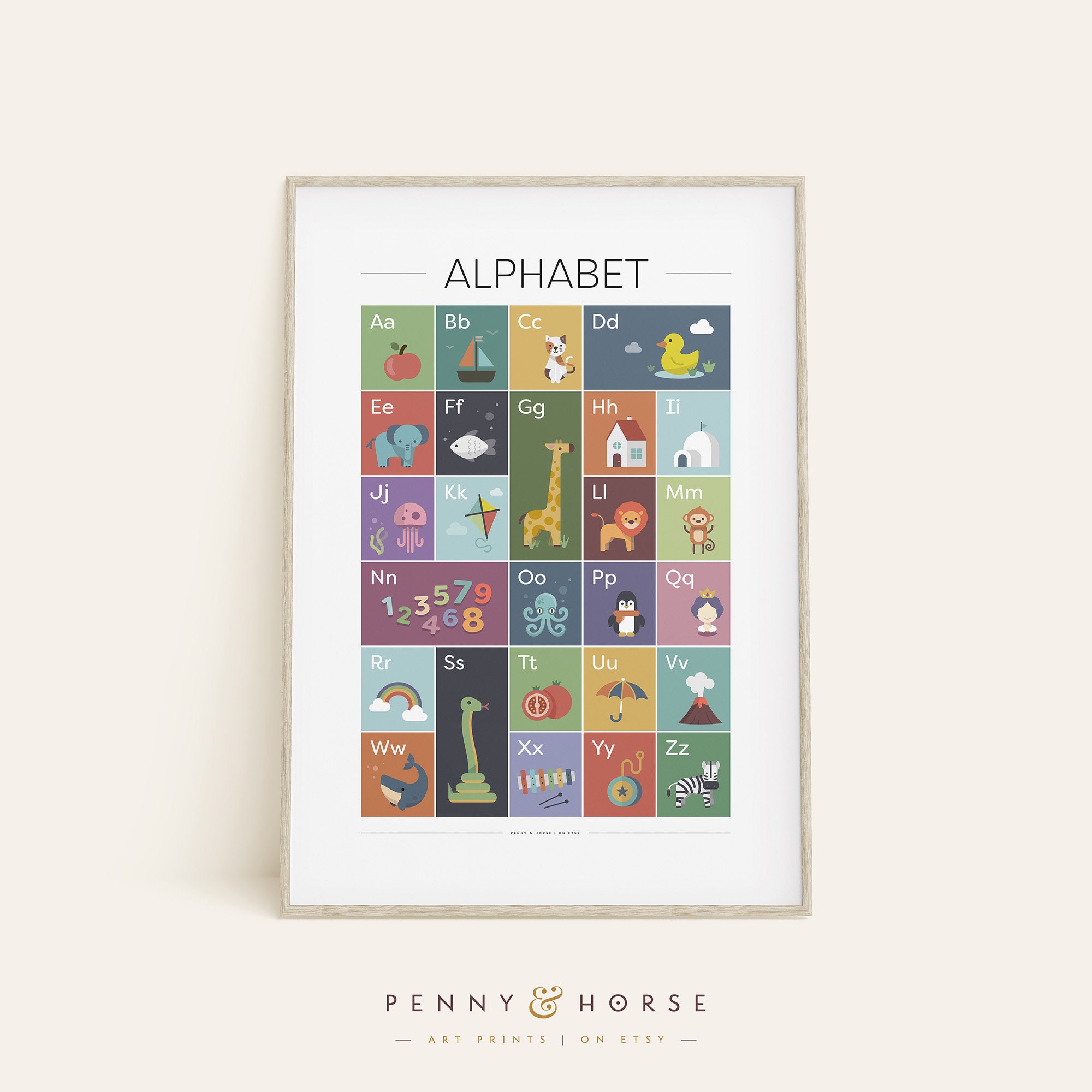 Alphabet Print Kids Educational Print Alphabet Wall Art - Etsy
