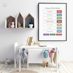 Days of the Week Educational Print, Weekdays, Weekend, Learning Aid ...