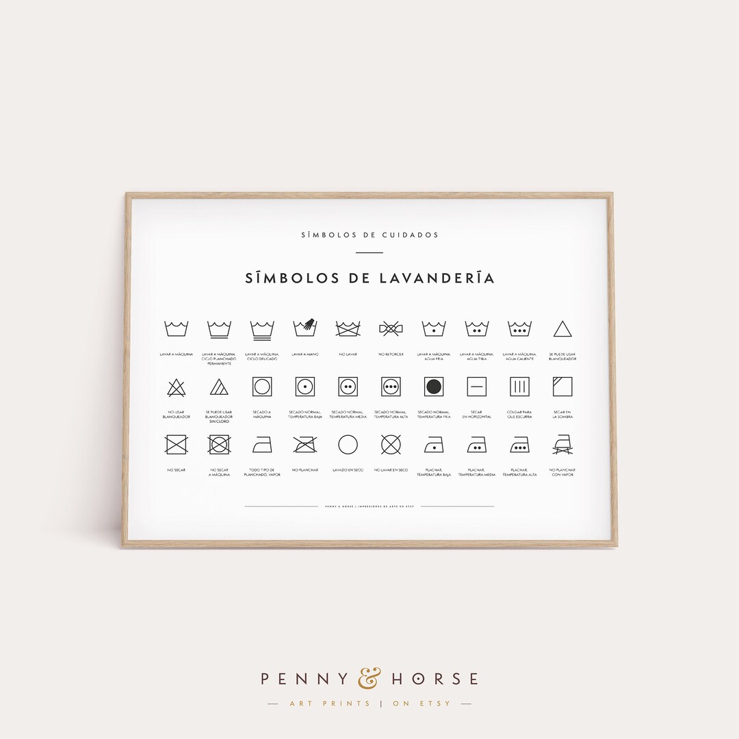 Spanish Laundry Room Symbols Print Símbolos De Lavandería - Etsy