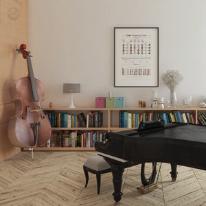 Cello Finger Position Chart, First Position, Minimal Cello Print, Cello ...