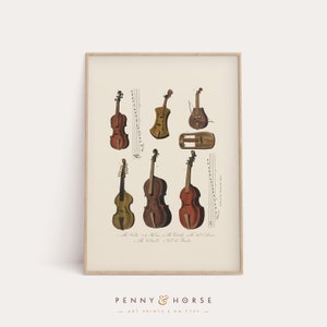 Vintage Stringed Instrument Print, Music Wall Art, Vintage Style ...