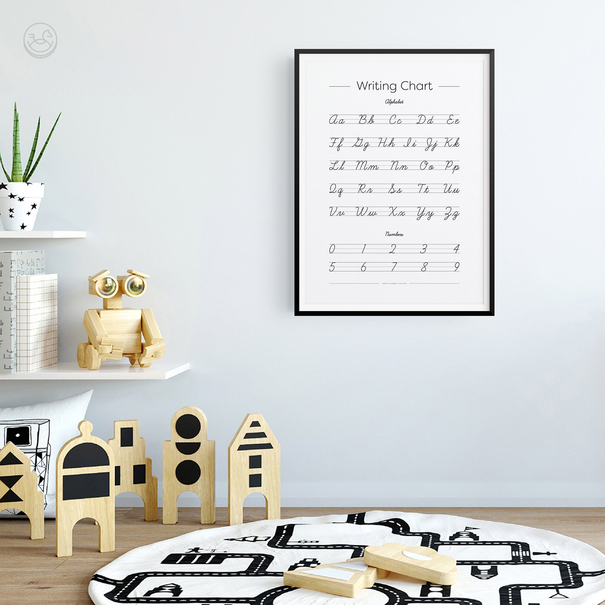Writing Chart Posters Alphabet Numbers Chart Print Kids - Etsy