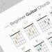 Beginner Guitar Chords, Guitar Poster, Guitar Chord Print, Student ...