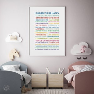 Kids Positive Affirmations for Print, Motivational Wall Art, Inspiring ...