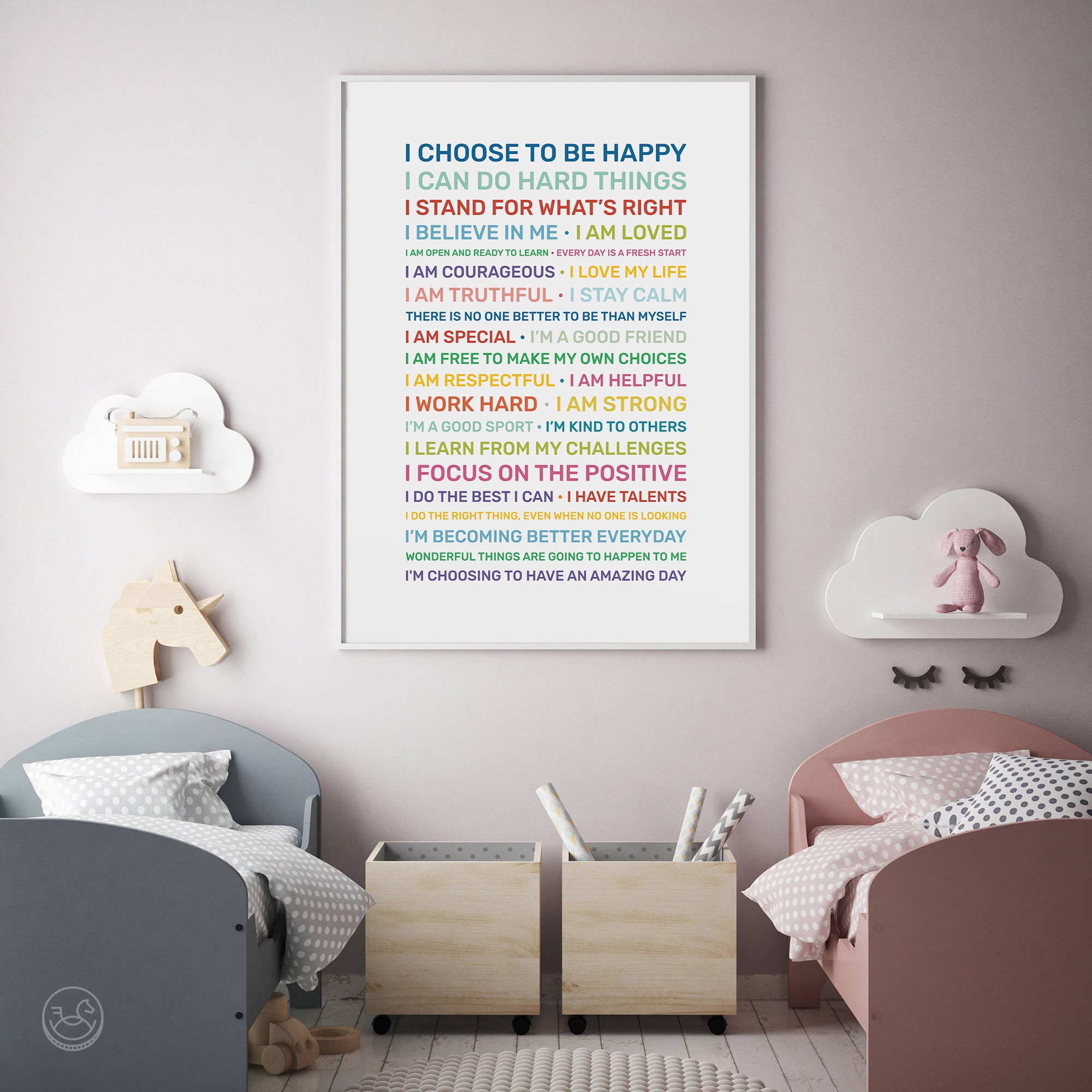 Kids Positive Affirmations for Print Motivational Wall Art - Etsy