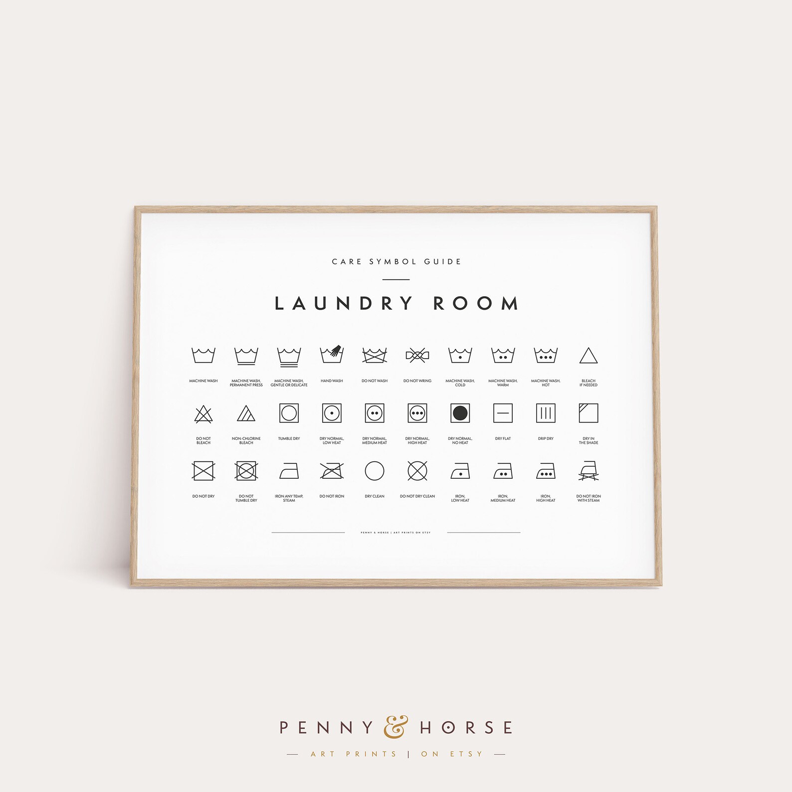 Laundry Room Symbols Print Printable Art Laundry Wall Decor | Etsy