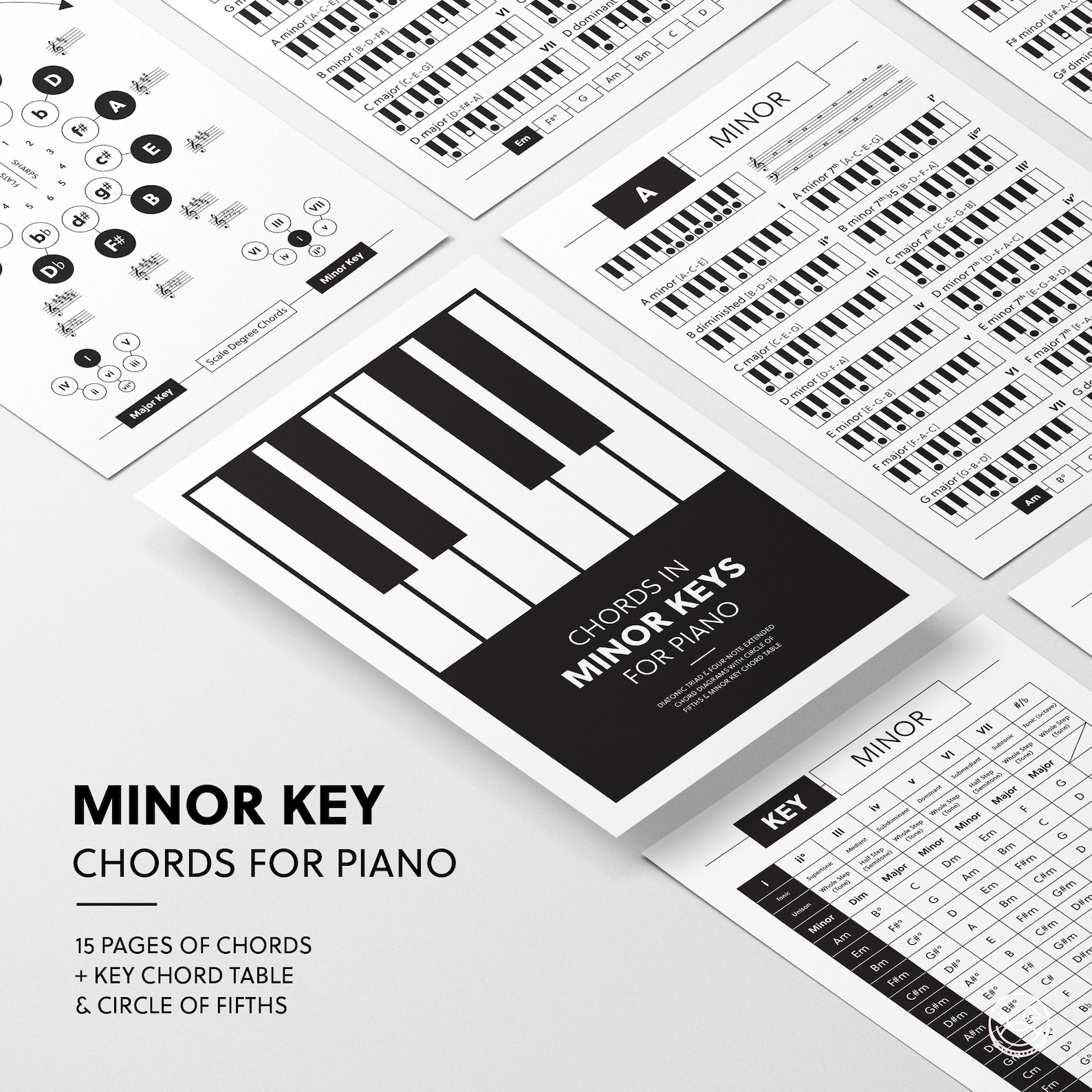 Complete Piano Collection, Major/minor Chord Charts, Circle of Fifths ...