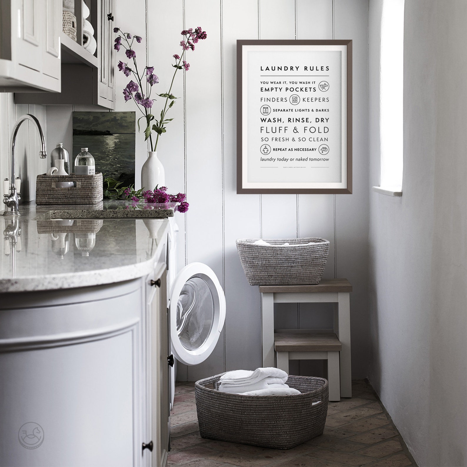 Laundry Rules Printable Art Digital Download Laundry Wall - Etsy