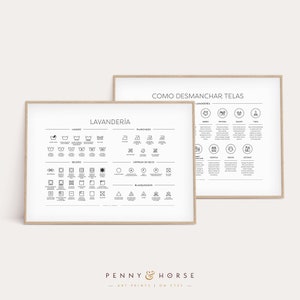 Spanish Laundry Room 2 Print Set, Symbols/stains Guide, Símbolos De ...